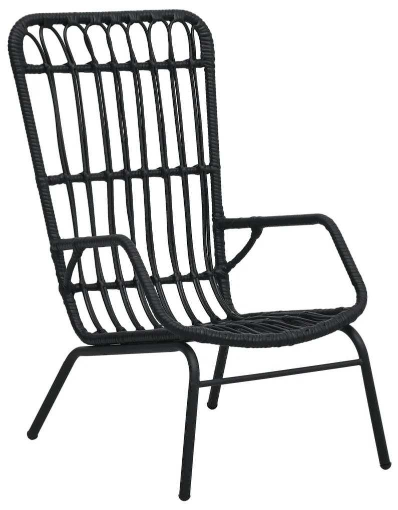 48581 vidaXL Zahradní židle polyratan černá
