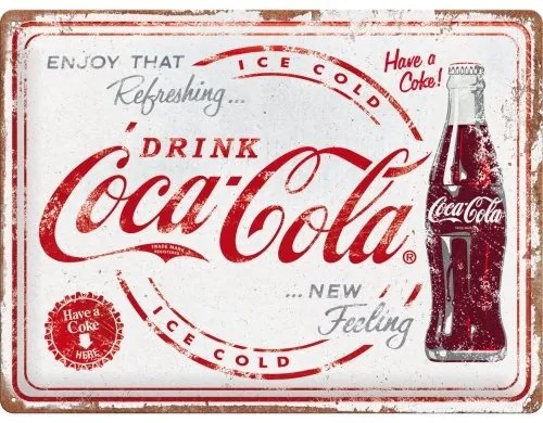 Postershop Plechová cedule: Coca-Cola - Refreshing New Feeling - 30x40 cm