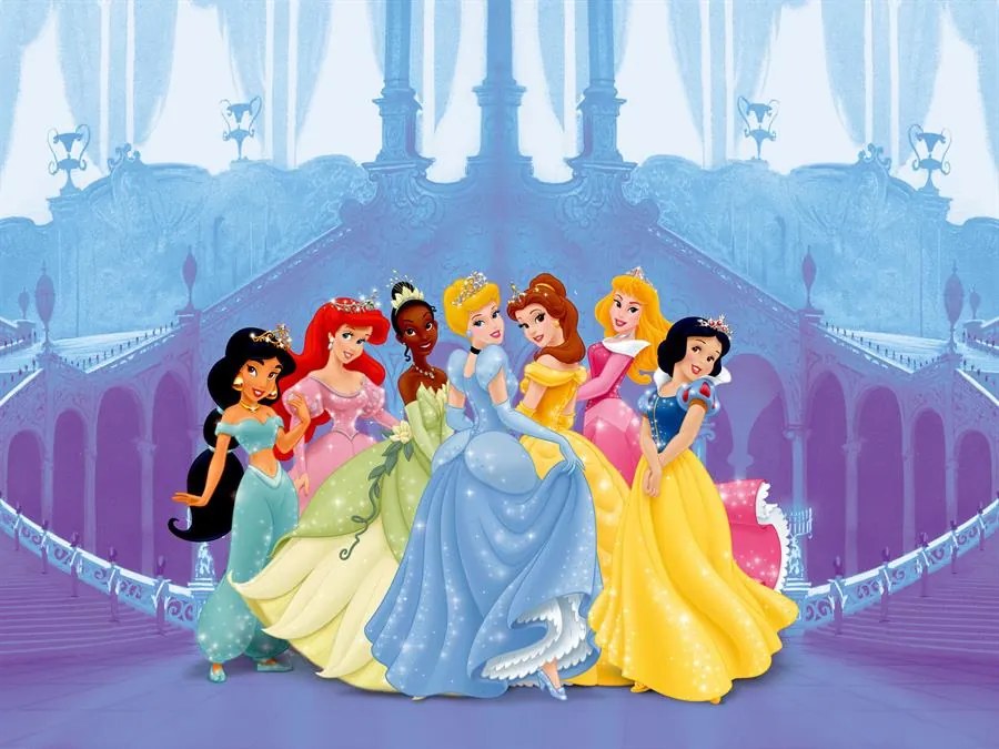 Čtyřdílná fototapeta Ariel, Sněhurka a princezny na zámku FTDN 5065, 360x270cm