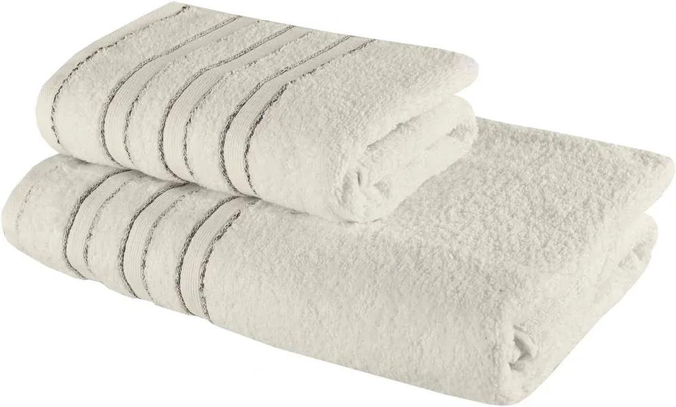 EMI Sada 2 kusů bavlněné osušky a ručníku Oberyn krémová 1x 50x90 + 1x 70x140