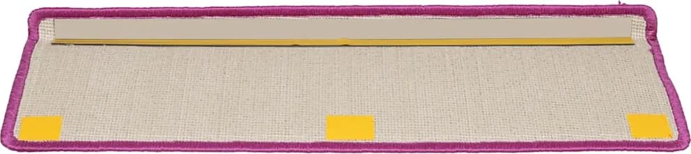 Schodové rohože 10 ks 65 x 21 x 4 cm fialové s obdélníkovým okrajem 149825