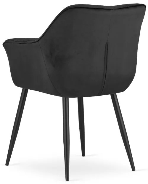 Sametová židle Liverpool černá