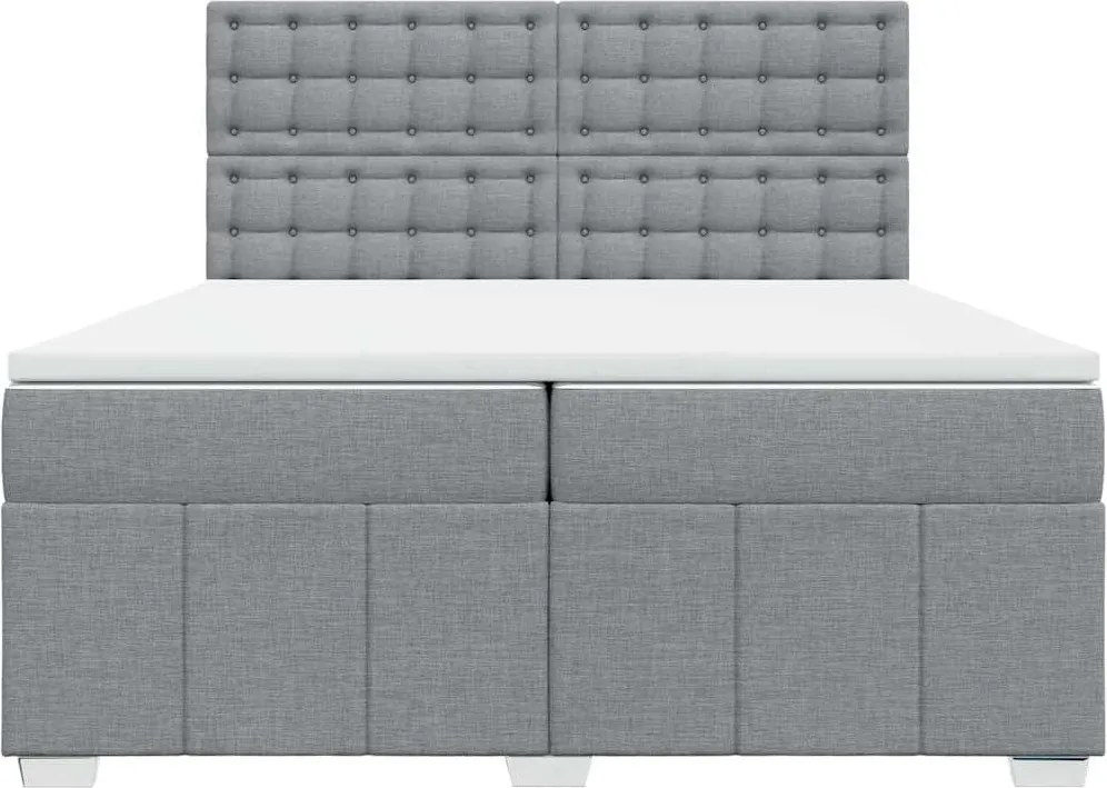 Box spring postel s matrací světle šedá 200 x 200 cm textil 3294089