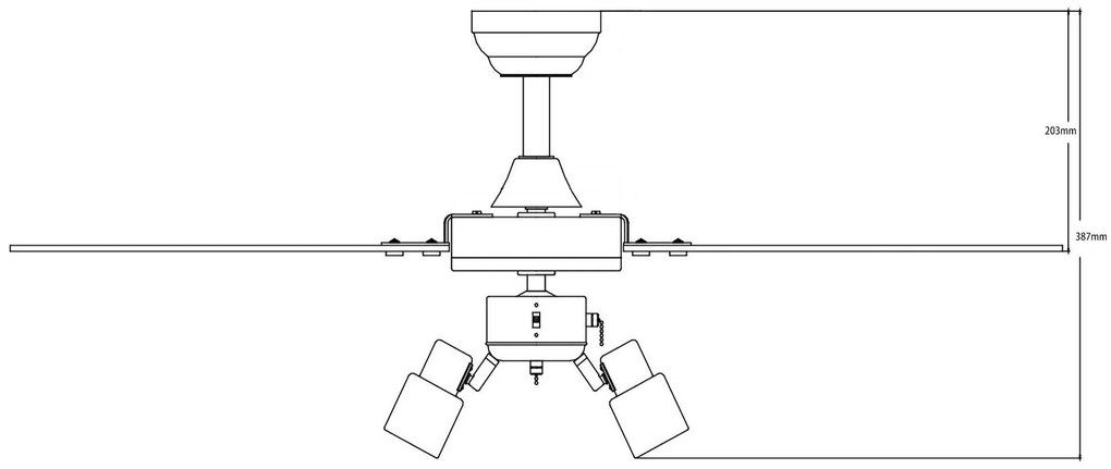 AireRyder FN44444 Cyrus, stropní ventilátor se světlem