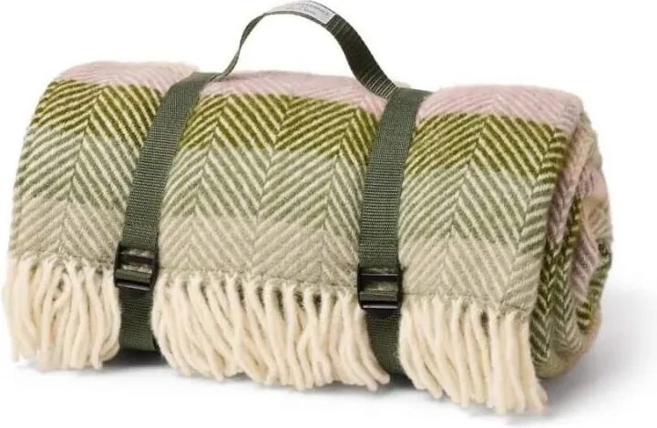 Pikniková vlněná deka Polo Botanical Stripe, 183x150 cm Tweedmill