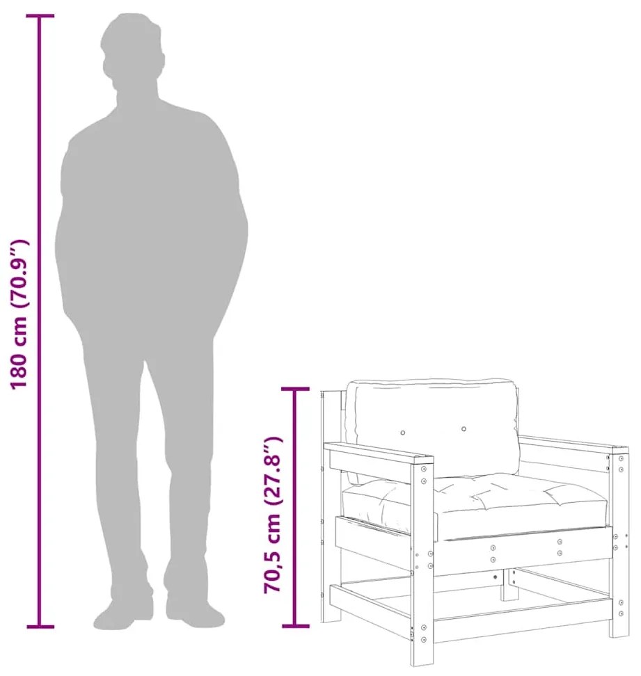 vidaXL Marketos Zahradní středové pohovky 2 ks masivní borové dřevo