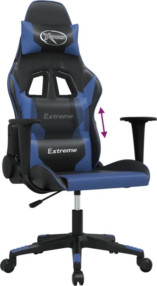 vidaXL Herní židle umělá kůže [3143687] Barva: Černo-modrá
