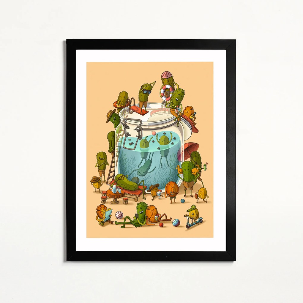 Dávid Soboň | Pickled Pool Party Rám: Černý, Velikost: 70 x 50 cm