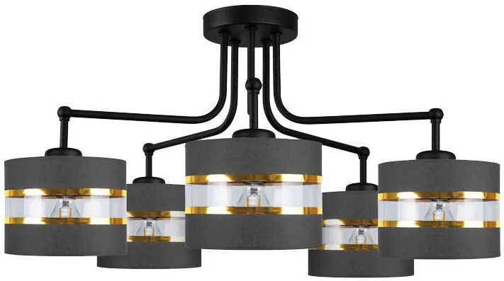 Černo-zlatý závěsný lustr Andy pro žárovku 5x E27  - Candellux