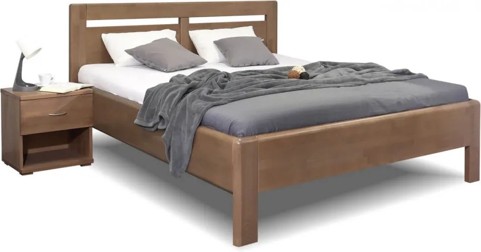 Zvýšená postel dvoulůžko z masivu CORNELIA, masiv buk , 160x200 cm