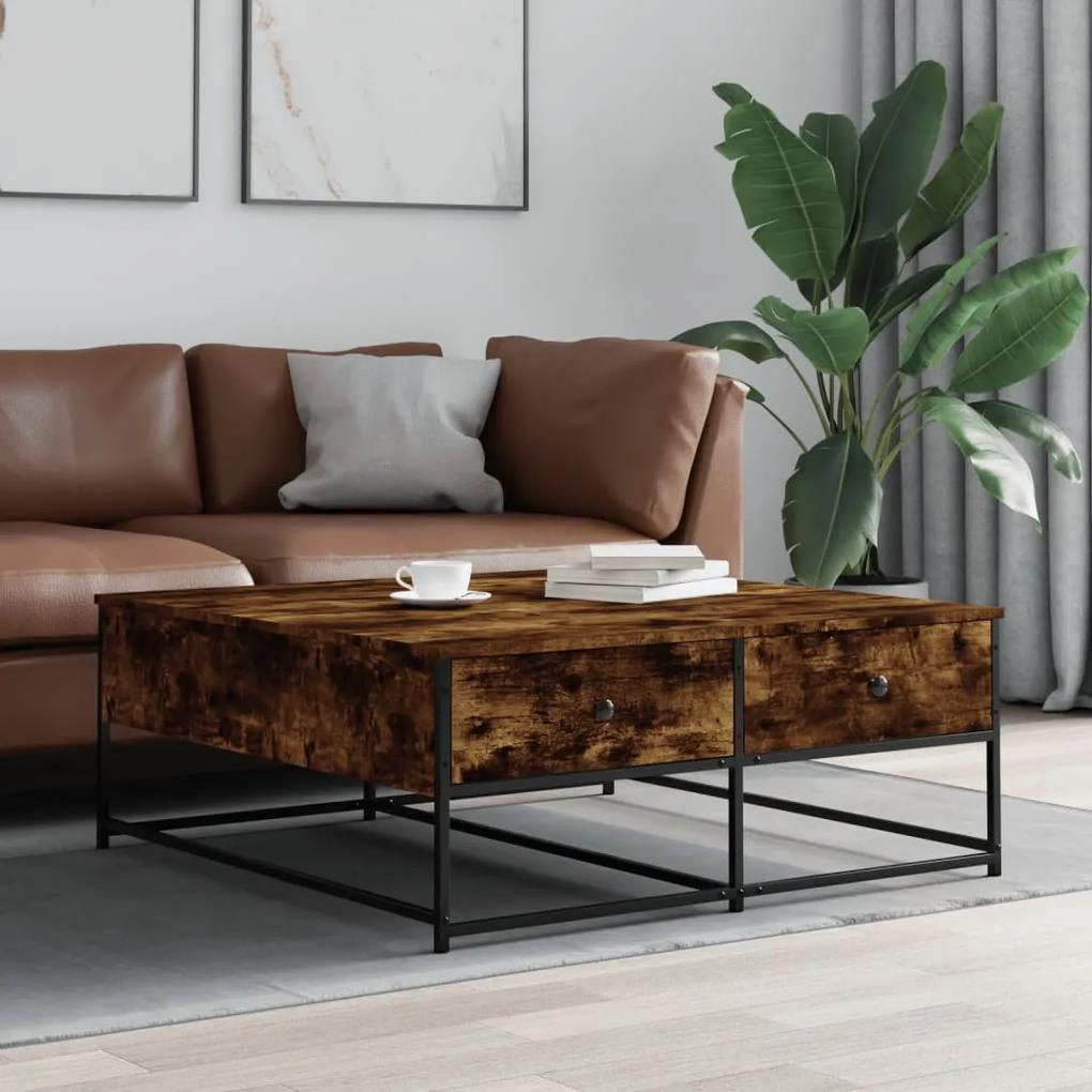 Konferenční stolek kouřový dub 100x99x40 cm kompozitní dřevo - Default Title