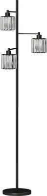 HOMCOM stojací lampa 40W, 3 LED lampy E27, magnetické dálkové ovládání, stmívatelná, 3 barevné teploty, černá