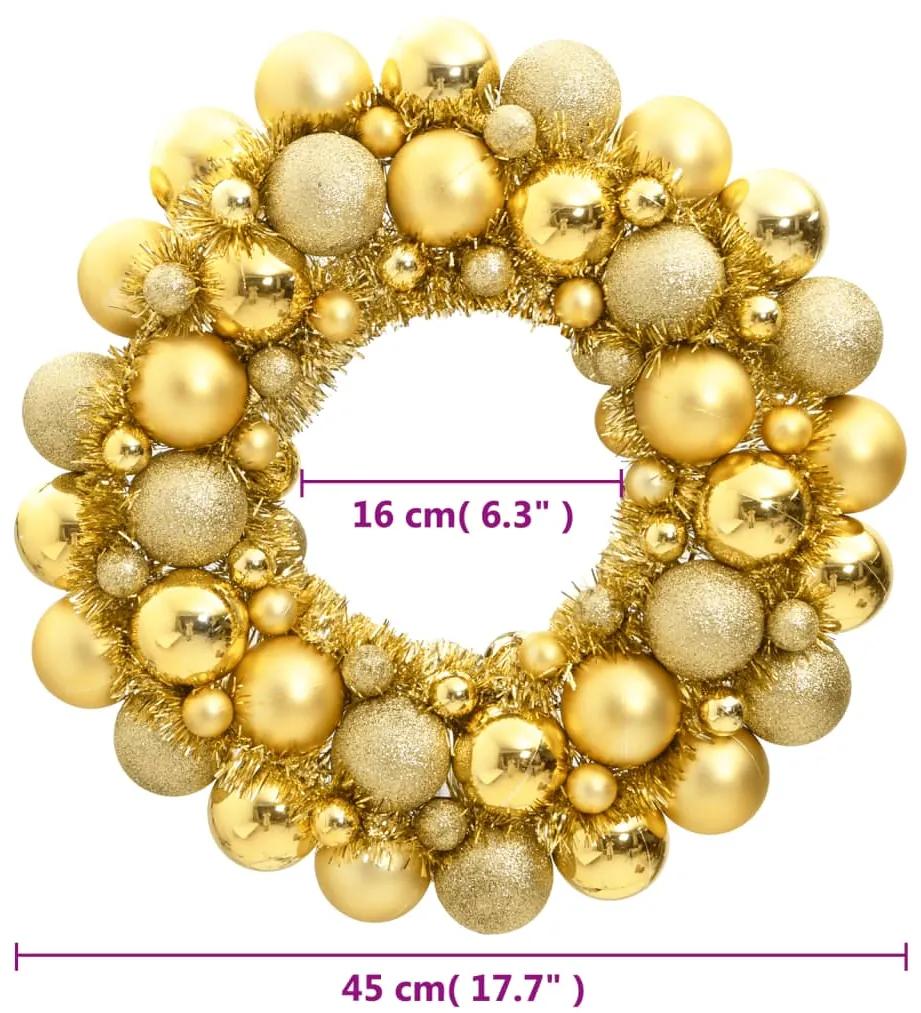 Vánoční věnec zlatý 45 cm polystyren - Default Title