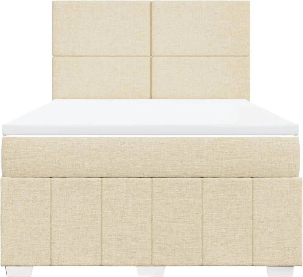 Box spring postel s matrací krémová 140x190 cm textil 3293961