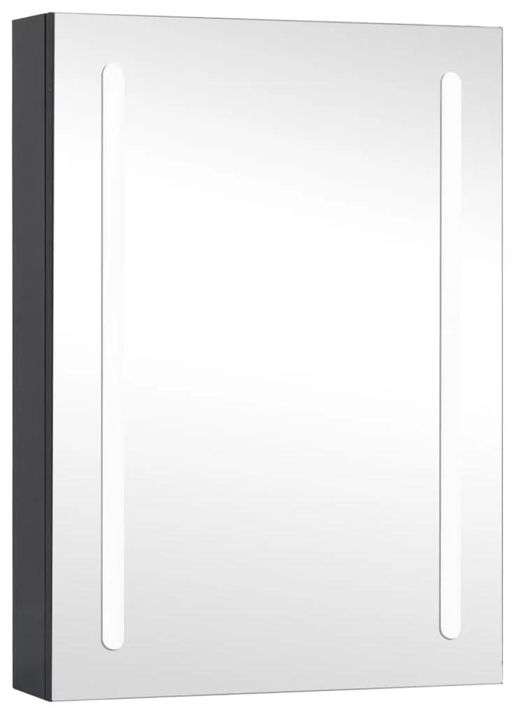 LED koupelnová skřínka se zrcadlem - 50x13x70 cm | antracitová
