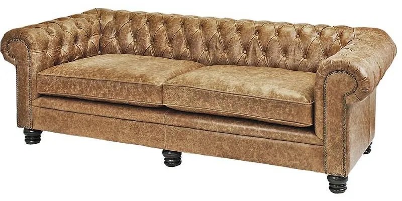 ARTELORE Kožené sofa BLOOMSBURY hnědé 240 x 94 x 70 cm