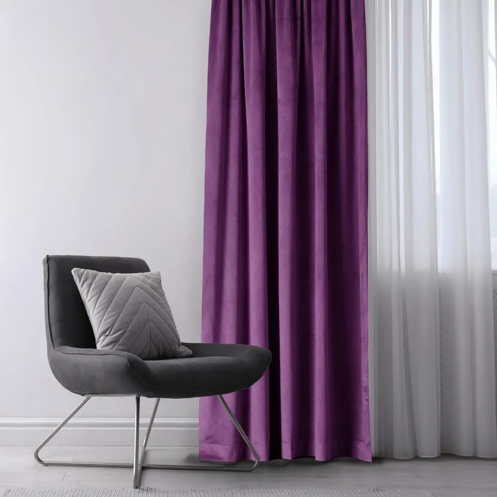 Fialový sametový dimout závěs 140x270 cm Eyelets – Restilo