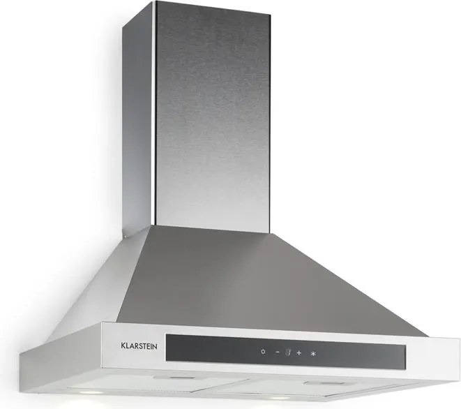 Klarstein Zelda, digestoř, 60 cm, nástěnná, 600 m³/h, LED, dotykové ovládání, časovač, nerezová ocel