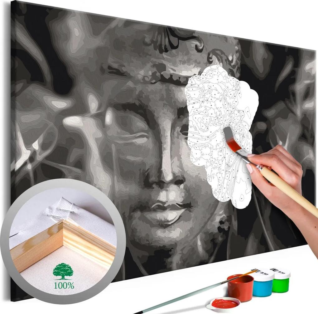 Murando DeLuxe Malování podle čísel - Černobílý Buddha  60x40 cm