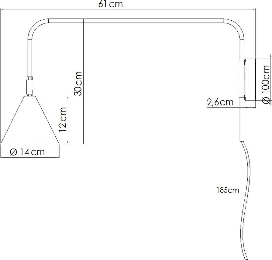 Žluté nástěnné svítidlo do zásuvky ø 14 cm Zylo – Sollux