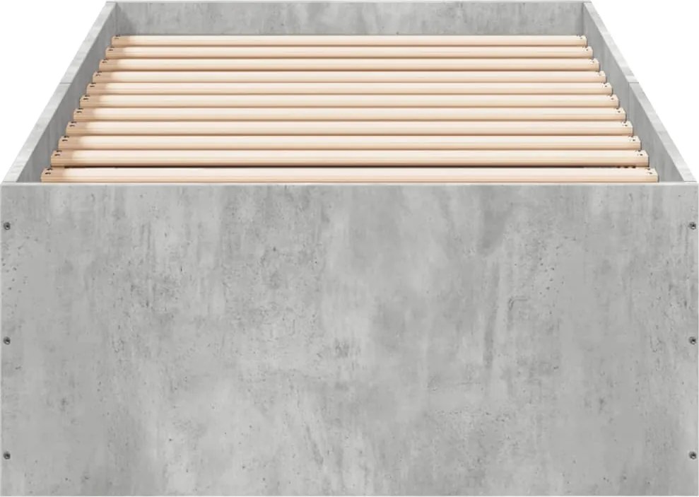 Rám postele betonově šedý 100 x 200 cm kompozitní dřevo 3281052