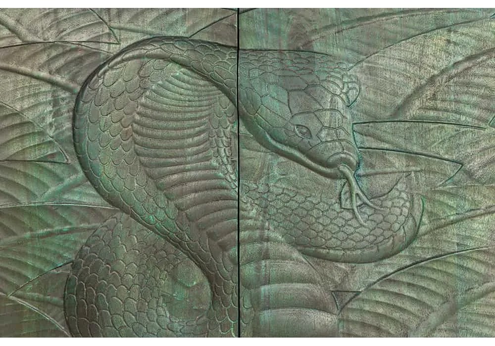Massive home | Vysoká komoda Snake tyrkysová 120cm mangové dřevo