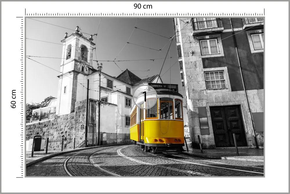 Fototapeta Tramvaj V Historické Čtvrti V Lisabonu Hladký vinyl 90x60