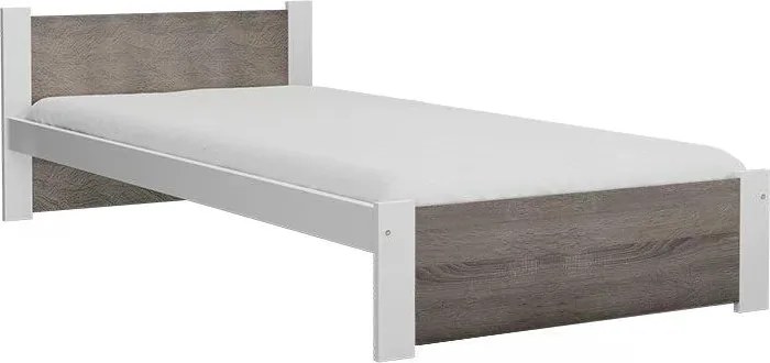 Postel IKAROS 80 x 200 cm, bílá/dub lanýž Matrace: Bez matrace, Rošt: Bez roštu