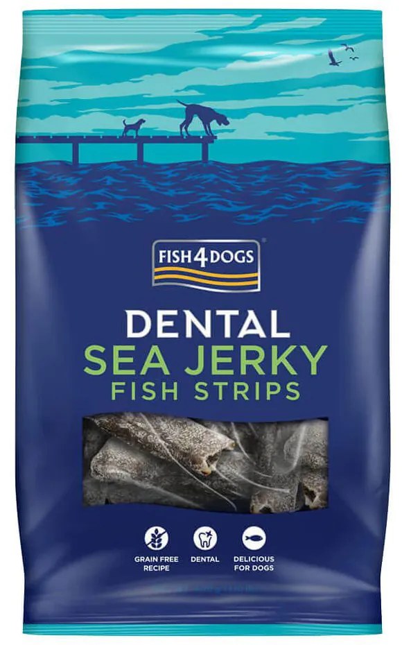 FISH4DOGS Dentální pamlsky pro psy mořská ryba - proužky 500 g