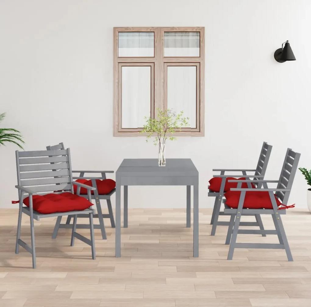 vidaXL Zahradní jídelní židle s poduškami 4 ks masivní akáciové dřevo [3078423] Barva: Modrá