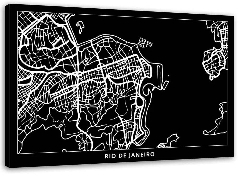 Obraz na plátně Mapa města Rio de Janeiro - 60x40 cm