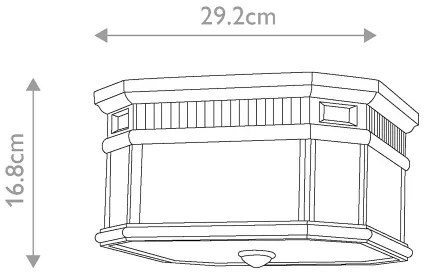 Feiss FE-COTSLN-F-BK-Venkovní stropní svítidlo COTSWOLD LANE 2xE27/60W/230V IP44