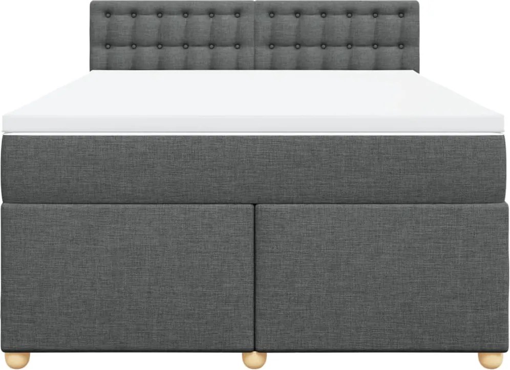 Box spring postel s matrací tmavě šedá 160x200 cm textil 3286746