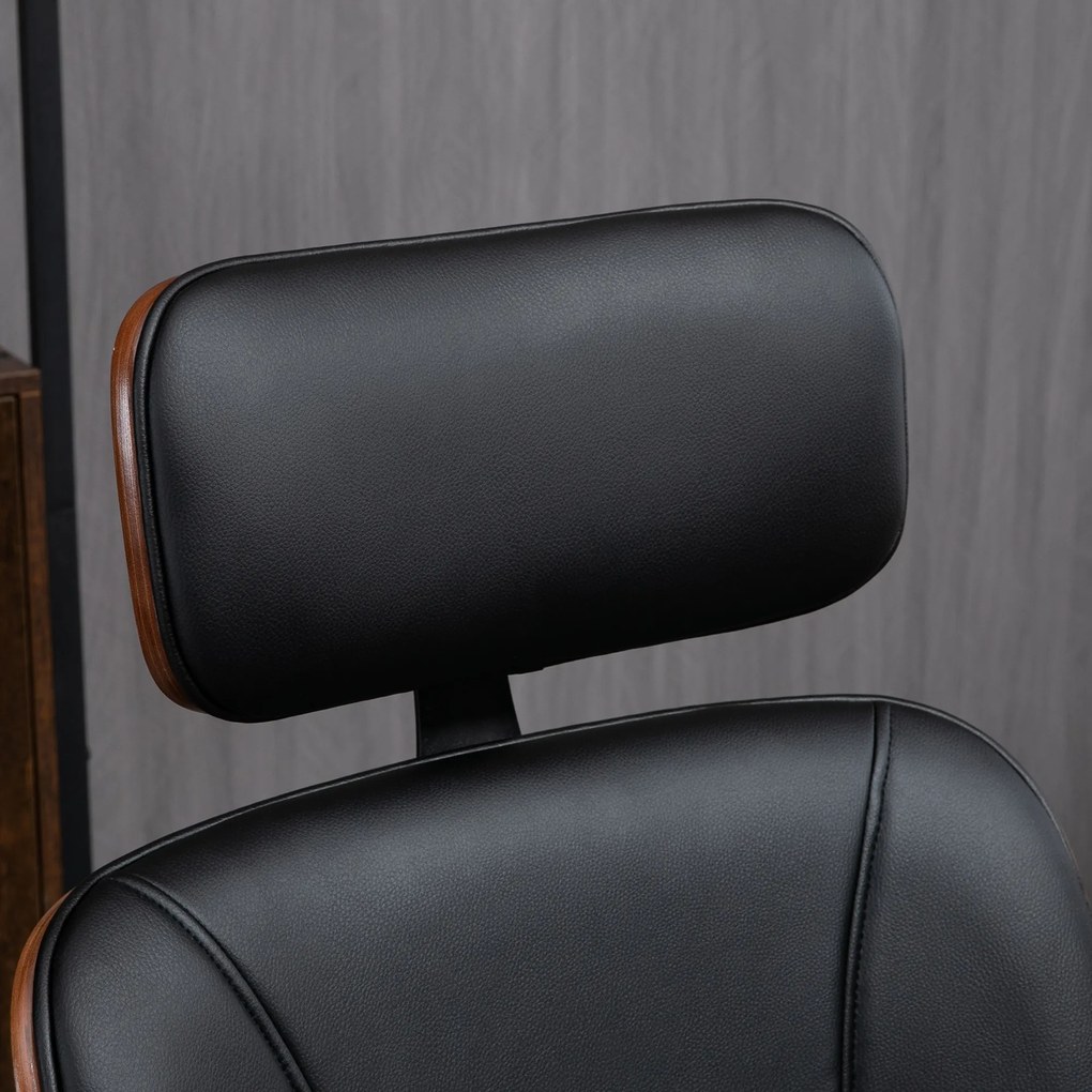 Ergonomická kancelářská židle Vinsetto s otočnou deskou a PU koženým potahem, s odnímatelným opěradlem, nastavitelnou výškou a naklápěcí funkcí 63x62…