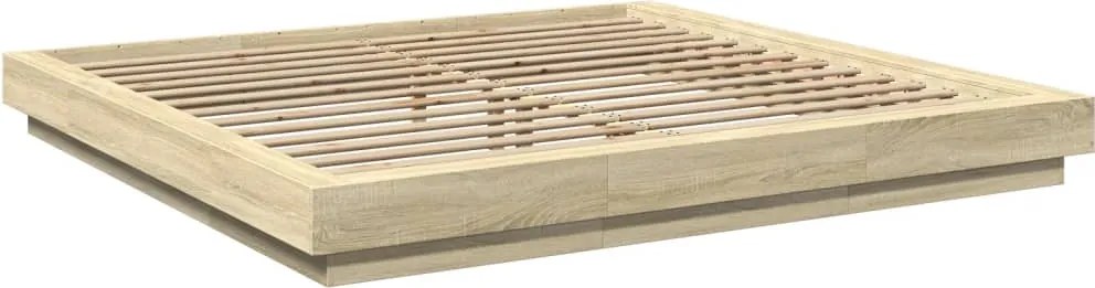 Rám postele s LED osvětlením dub sonoma 200 x 200 cm kompozit 3281072
