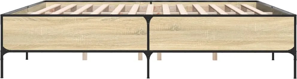 Rám postele dub sonoma 180 x 200 cm kompozitní dřevo a kov 3279783