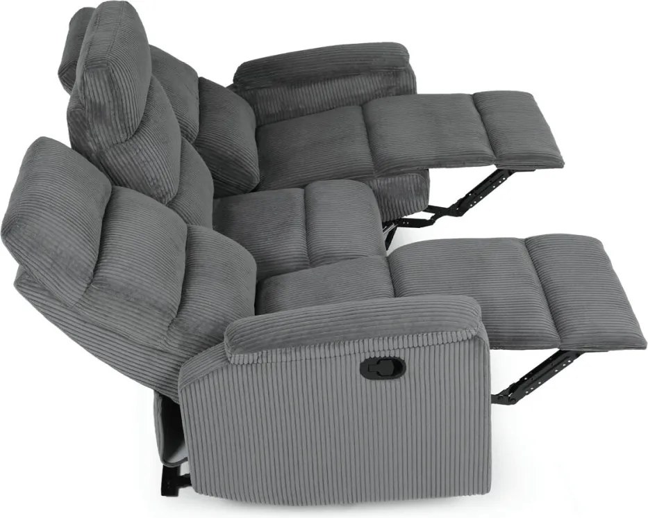 Sedací souprava, polohovací, šedá, manšestrová látka, ASD-C5981 GREY6