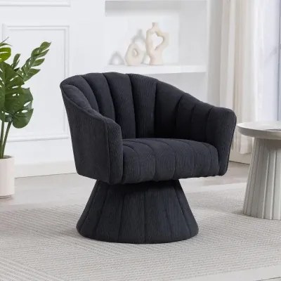 Aosom 360° otočná židle s ergonomickým, obepínajícím opěradlem a područky, 70 x 66 x 72 cm, tmavě šedá