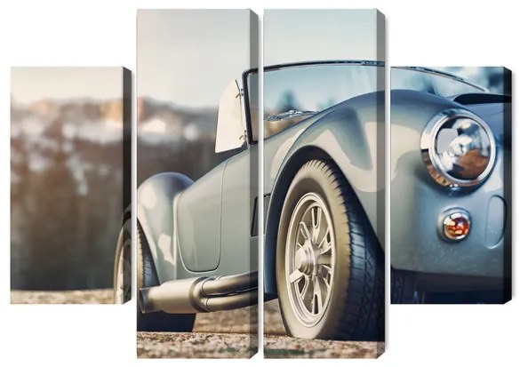 Vícedílný obraz Klasické Retro Auto Nedostatek Nedostatek Přírodní plátno 200x150