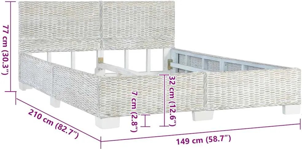 Rám postele šedý přírodní ratan 140 x 200 cm 283091