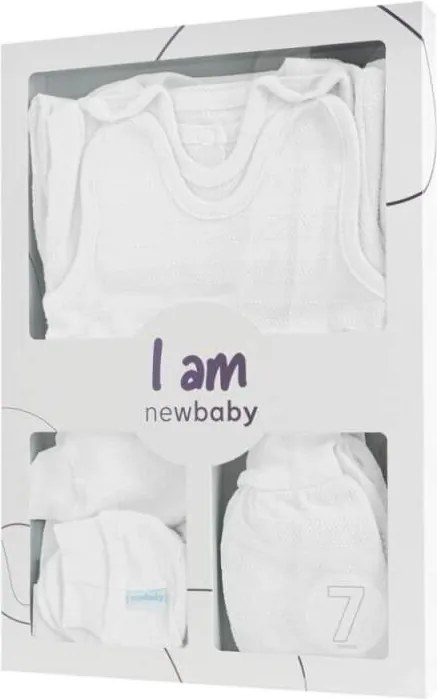 7-dílná kojenecká soupravička do porodnice New Baby I AM bílá velikost 62 (3-6m)