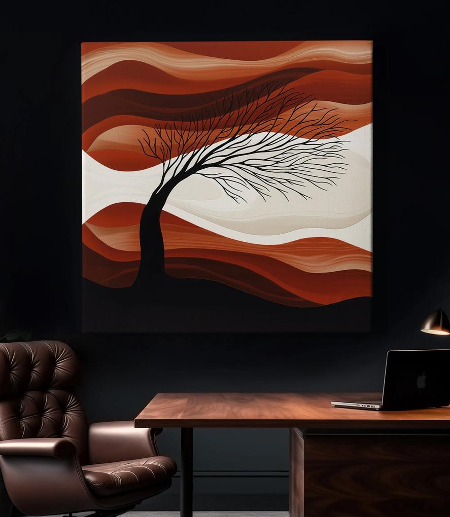 Obraz na plátně - Strom života Silný vítr FeelHappy.cz Velikost obrazu: 80 x 80 cm