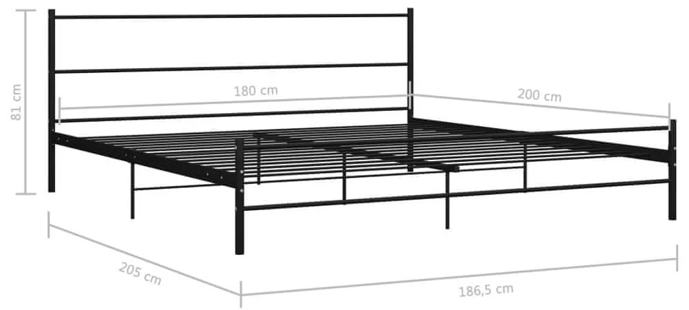 Petromila Rám postele černý kov 180 x 200 cm