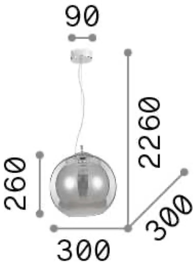 Ideal Lux Závěsné svítidlo NEMO SP1 ø 30 cm Barva: Fade chrom