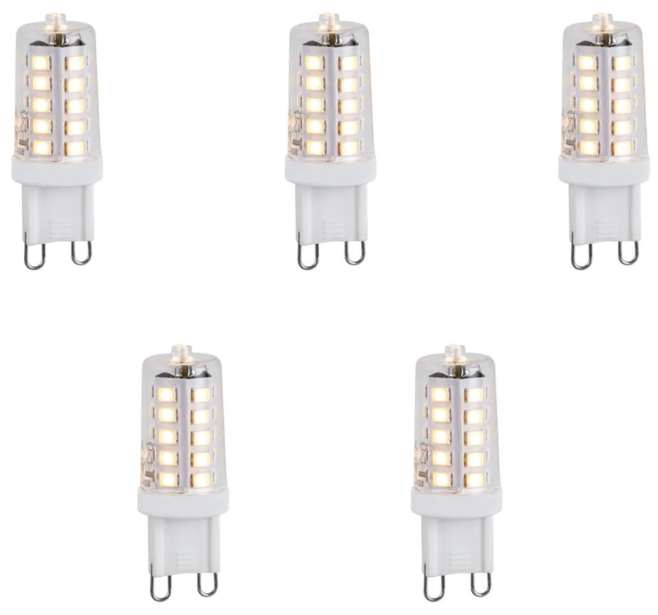 Sada 5 stmívatelných LED žárovek G9 1,2W 100 lm 2700K