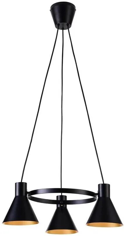 Černo-zlatý závěsný lustr More pro žárovku 3x E27 - Candellux