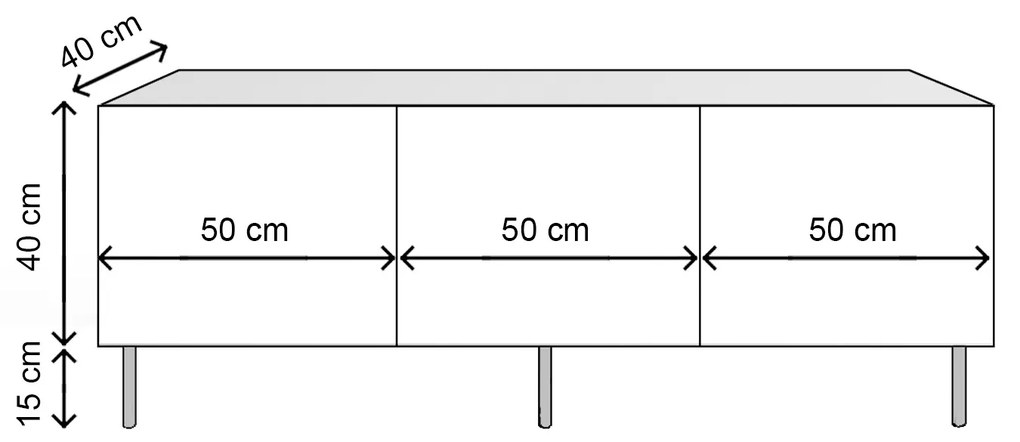 Hanah Home TV stolek Sezer - L3015, Dub, Bílá