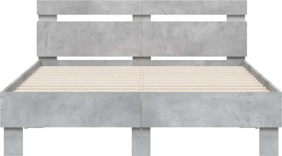 Rám postele s čelem a LED osvětlením betonově šedý 135 x 190 cm 3207570
