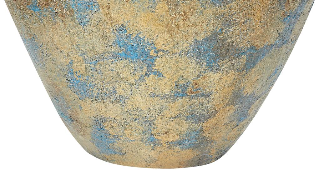 Pálená hlína Dekorativní váza 33 Zlatá Modrá NIDA Beliani