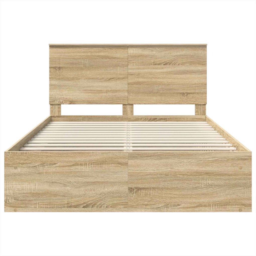 Rám postele s čelo Sonoma 140 x 190 cm Masivní borové dřevo 3409347